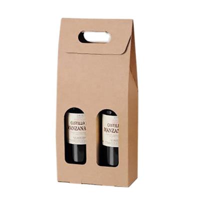 China Fancy Cardboard Printed Paper Shopping Bag , Brown Paper Bottle Bags for two for sale