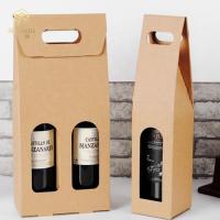 China Fancy Cardboard Printed Paper Shopping Bag , Brown Paper Bottle Bags for two for sale