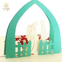 China ISO9001 Handmade Laser Cut Wedding Cards , 3D Pop Up Greeting Cards Unique for sale