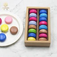 China 20cm Kraft Paper Macaron Gift Box Packaging Food Safe With Window for sale