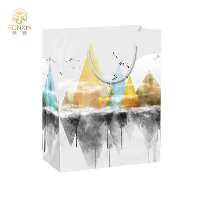 China Coated Printed Paper Shopping Bag , Garment Shopping Bag Customized Size for sale