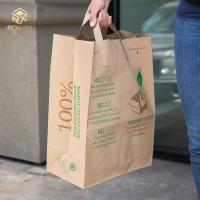 China Promotional Flat Handle Kraft Printed Paper Shopping Bag For Takeaway for sale