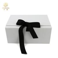 China Pure White Magnetic Closure Gift Box With Ribbon , Makeup Set Gift Box for sale
