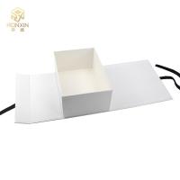 China Pure White Magnetic Closure Gift Box With Ribbon , Makeup Set Gift Box for sale