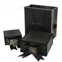 China Multipurpose Paperboard Black Magnetic Gift Box Different Sizes For Bag for sale
