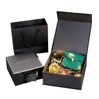 China Multipurpose Paperboard Black Magnetic Gift Box Different Sizes For Bag for sale