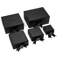 China Multipurpose Paperboard Black Magnetic Gift Box Different Sizes For Bag for sale