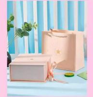 China FSC Certificate Recyclable Paperboard Gift Boxes , Pink Gift Boxes With Ribbon for sale