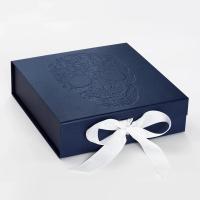 China Golden 2MM Paperboard Gift Boxes Custom Size With Ribbon Closure for sale