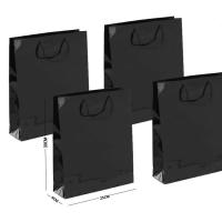 China 250gsm 300gsm Black Printed Paper Shopping Bag Recyclable Custom Logo for sale
