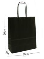 China 250gsm 300gsm Black Printed Paper Shopping Bag Recyclable Custom Logo for sale