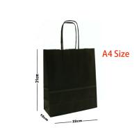 China 250gsm 300gsm Black Printed Paper Shopping Bag Recyclable Custom Logo for sale