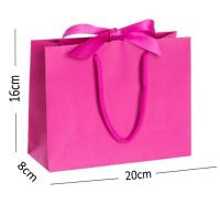 China Rope Handle Ribbon Tie Printed Paper Shopping Bag For Boutique Shop for sale