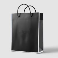 China Black Printed Paper Shopping Bag With Twisted Handle Recyclable for sale