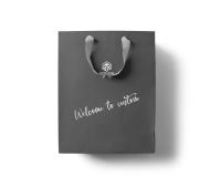 China Black Printed Paper Shopping Bag With Twisted Handle Recyclable for sale