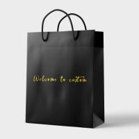 China Black Printed Paper Shopping Bag With Twisted Handle Recyclable for sale