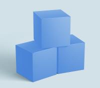 China Blue Coated Paper Foldable Gift Boxes With Ribbon For Cosmetic Packaging for sale