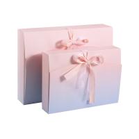 China Recyclable Foldable Gift Boxes With Ribbon Clothing Packaging for sale