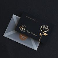 China Transparent Black Art Paper Laser Cut Wedding Cards With Logo Foil Hot Stamping for sale
