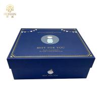 China Blue Art Paper Paperboard Gift Boxes With Hardcover Printing Logo For Luxury Gift Packaging for sale