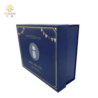 China Blue Art Paper Paperboard Gift Boxes With Hardcover Printing Logo For Luxury Gift Packaging for sale