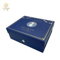China Blue Art Paper Paperboard Gift Boxes With Hardcover Printing Logo For Luxury Gift Packaging for sale