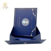 China Blue Art Paper Paperboard Gift Boxes With Hardcover Printing Logo For Luxury Gift Packaging for sale