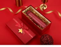 China Red Pantone Paper Paperboard Gift Boxes With Ribbon Lid And Based Shape For Gift Package for sale
