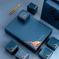 China Blue Art Paper Paperboard Gift Boxes With Magnetic  For cosmetic Gift Packaging for sale