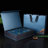 China Blue Art Paper Paperboard Gift Boxes With Magnetic  For cosmetic Gift Packaging for sale