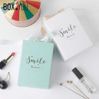 China Cosmetic Package Coated Paper Foldable Box With Ribbon Hot Stamping for sale