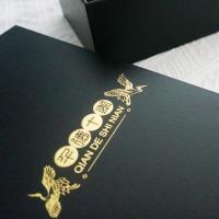 China Black Art Paper Paperboard Gift Boxes With Foil Hot Stamping Logo For Gift Packaging for sale