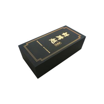 China Black Touch Feel Art Paper Paperboard Gift Boxes With Foil Hot Stamping Logo For Gift Packaging for sale