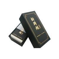 China Black Touch Feel Art Paper Paperboard Gift Boxes With Foil Hot Stamping Logo For Gift Packaging for sale