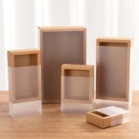 China Brown Kraft Gift Box With Window Printing Logo For Sweet Candy Packaging for sale