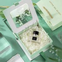 China Green Perfume Cosmetic Gift Cardboard Boxes With Ribbon Handmade for sale