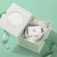 China Green Perfume Cosmetic Gift Cardboard Boxes With Ribbon Handmade for sale