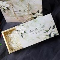 China White Art Paper Paperboard Gift Boxes Drawer Shape With Bag for sale