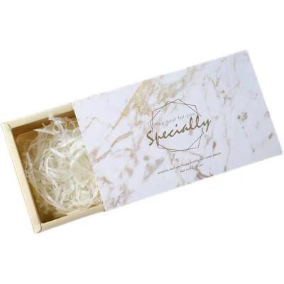 China White Art Paper Paperboard Gift Boxes Drawer Shape With Bag for sale