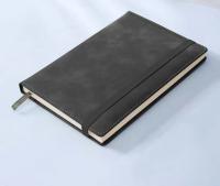 China Black Color Hardcover Lined Notebook PU Leather With Rope for sale