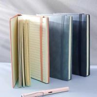 China Black Color Hardcover Lined Notebook PU Leather With Rope for sale