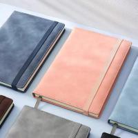 China Black Color Hardcover Lined Notebook PU Leather With Rope for sale