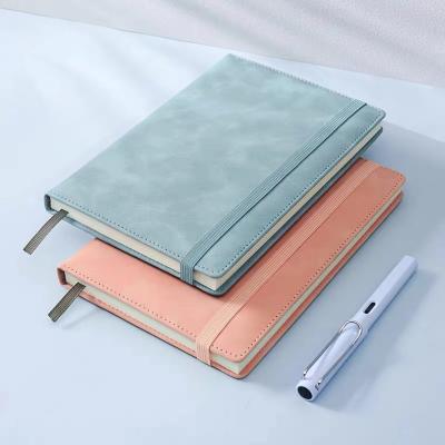 China Black Color Hardcover Lined Notebook PU Leather With Rope for sale