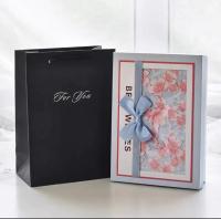 China 157gsm Art Paper Pink Gift Boxes With Ribbon CMYK Printing for sale
