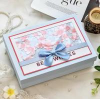 China 157gsm Art Paper Pink Gift Boxes With Ribbon CMYK Printing for sale