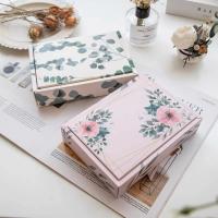 China Pink Flowers Coated Foldable Box With Ribbon With Ribbon CMYK Printing For Packaging for sale