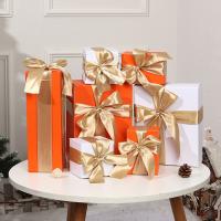 China Red Art Paper  Paperboard Handmade Gift Boxes With Ribbons Lid And Based Shape For Packaging for sale