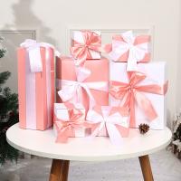 China Red Art Paper  Paperboard Handmade Gift Boxes With Ribbons Lid And Based Shape For Packaging for sale