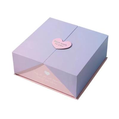 China Purple Magnetic Closure Box Double Open Door For Cosmetic Gift Packaging for sale