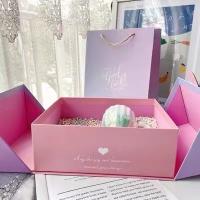 China Purple Magnetic Closure Box Double Open Door For Cosmetic Gift Packaging for sale